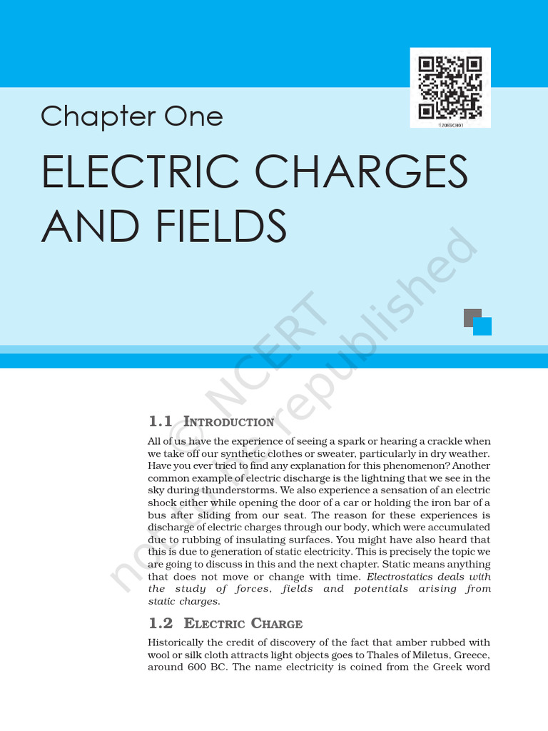 Ch-1 Electric Charges and Fields - Hssreporter - Com | PDF | Electric Charge | Force