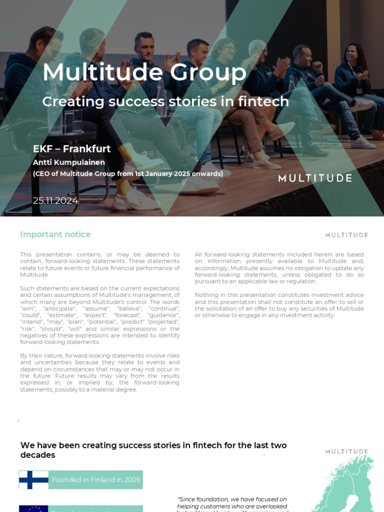 Multitude Ekf Presentation 21112024 | PDF | Revenue | Dividend