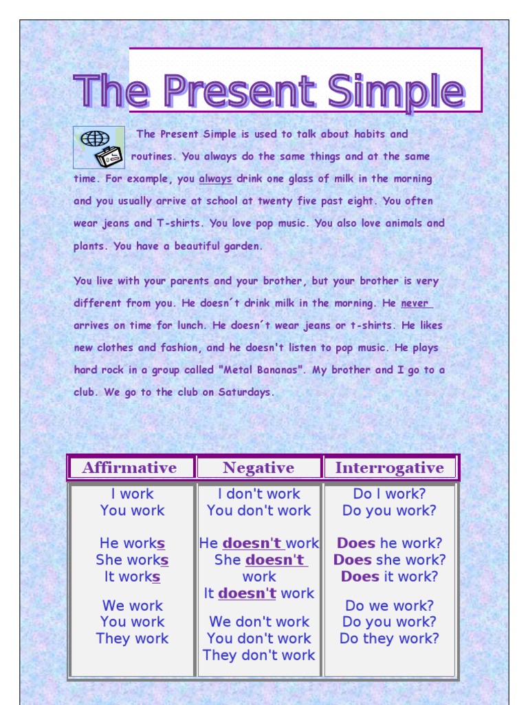 Present Simple for Beginners | PDF | Syntax | Linguistics