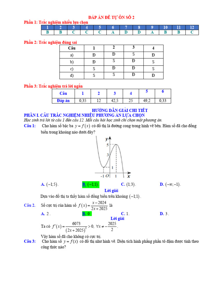 Dap An de Tu On So 2 | PDF