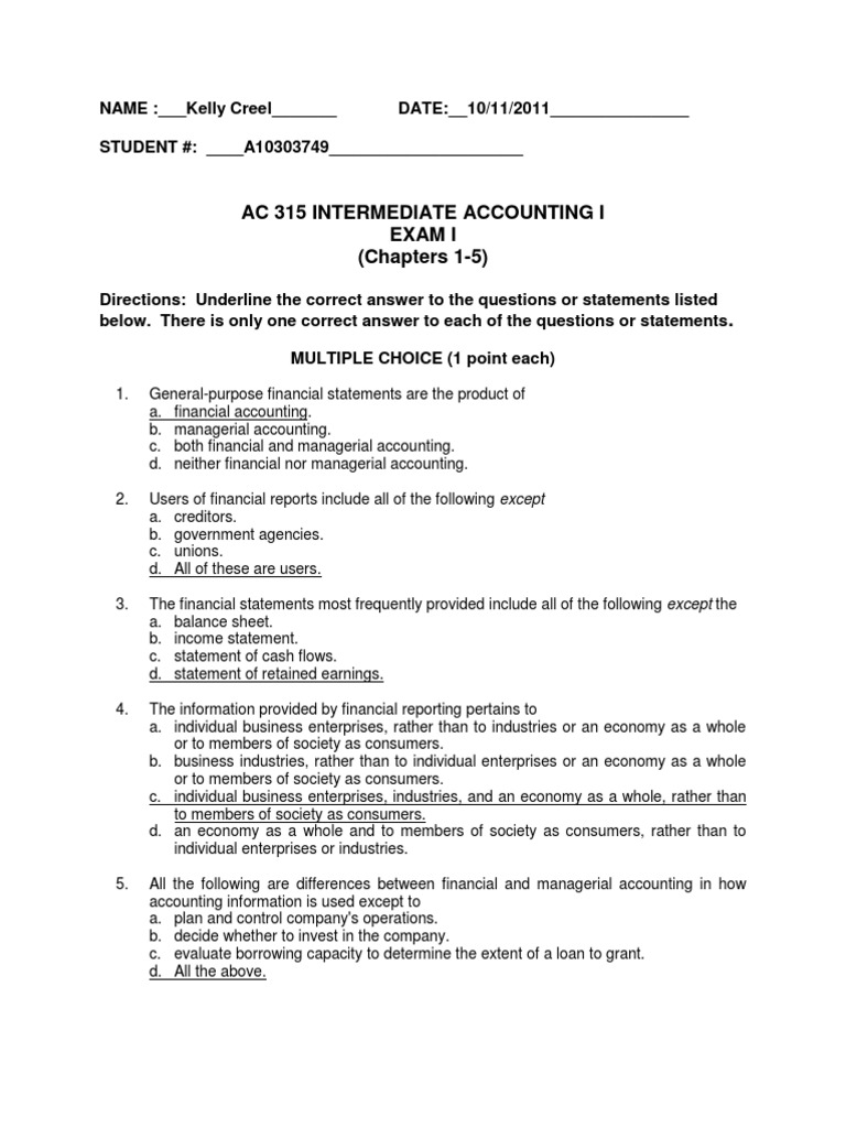 Accounting Exam for Students | PDF | Debits And Credits | Cash Flow ...