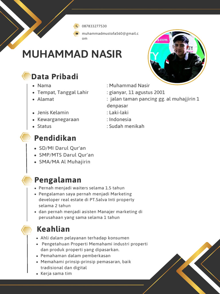 Contoh CV Lamaran Kerja Muhammad Nasir | PDF