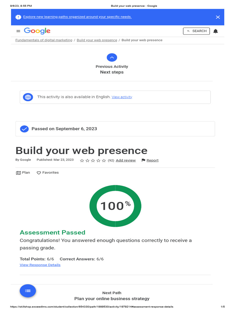 Build Your Web Presence - Google | PDF | World Wide Web | Internet & Web