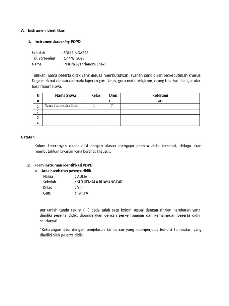 Identifikasi Hambatan Pendidikan Khusus | PDF