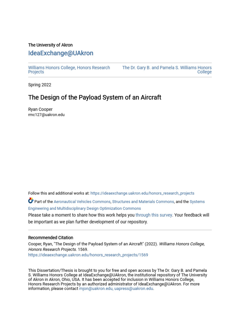 Aircraft Payload System Design Project | PDF | Gear | Aircraft