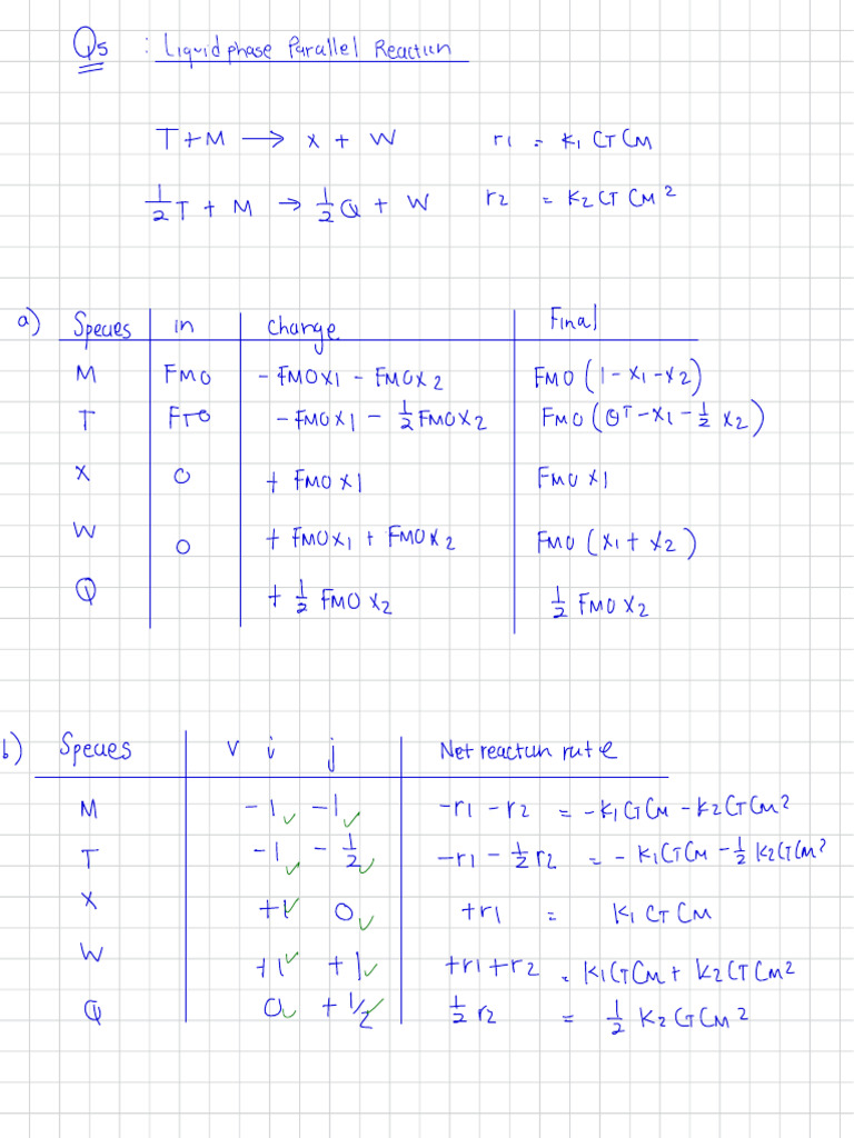 Multiple Reaction Tutorials Final Exam | PDF