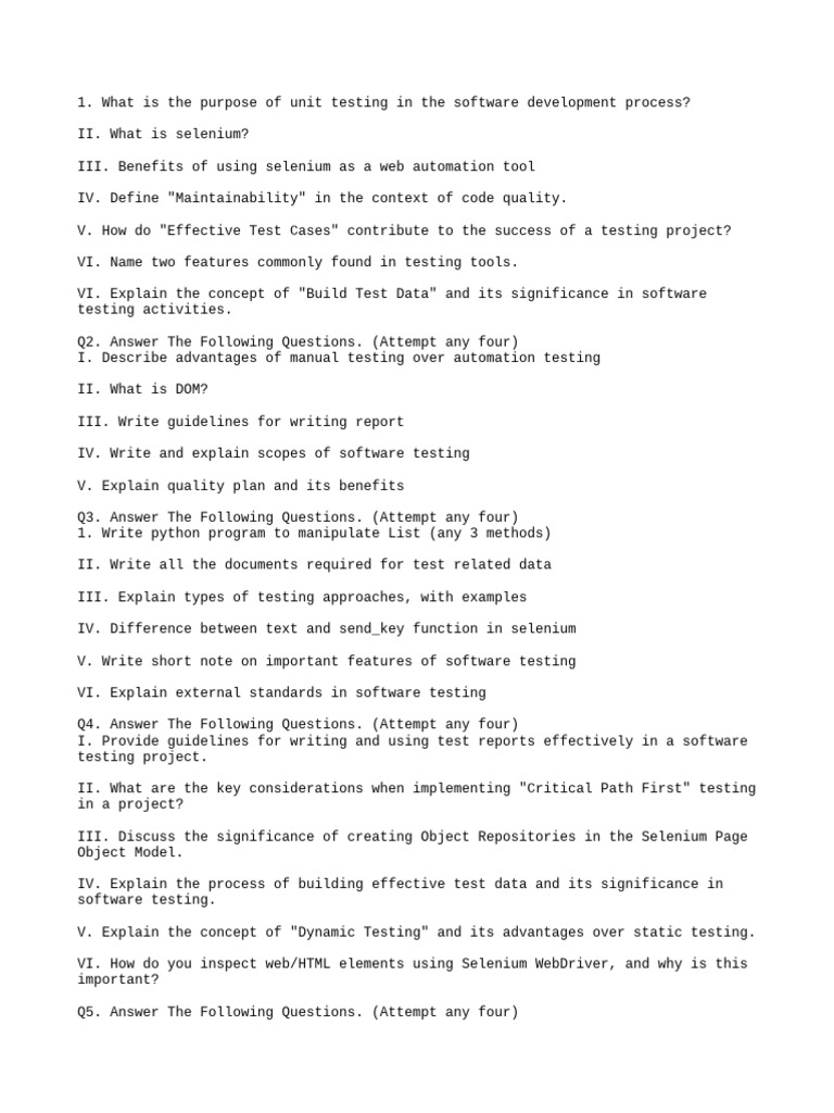 mca software testing question paper | PDF