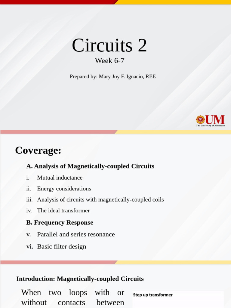 Week 6-7, Magnetically Coupled Circuits | PDF | Inductor | Inductance