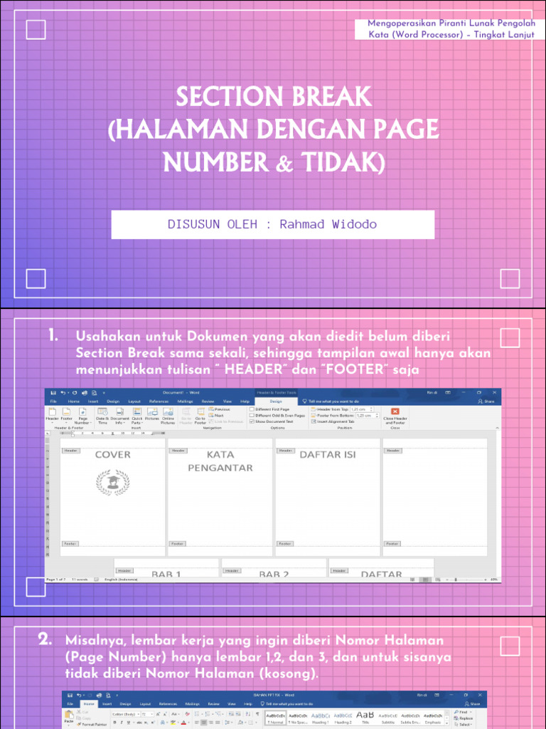 Cara Membuat Section Break di Word | PDF
