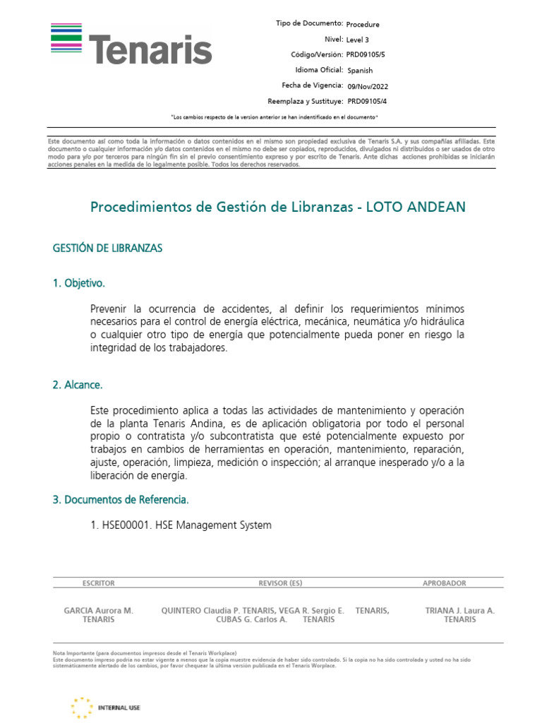 Prd09105 5 Procedimiento Loto Spanish | PDF | Ingenieria Eléctrica ...