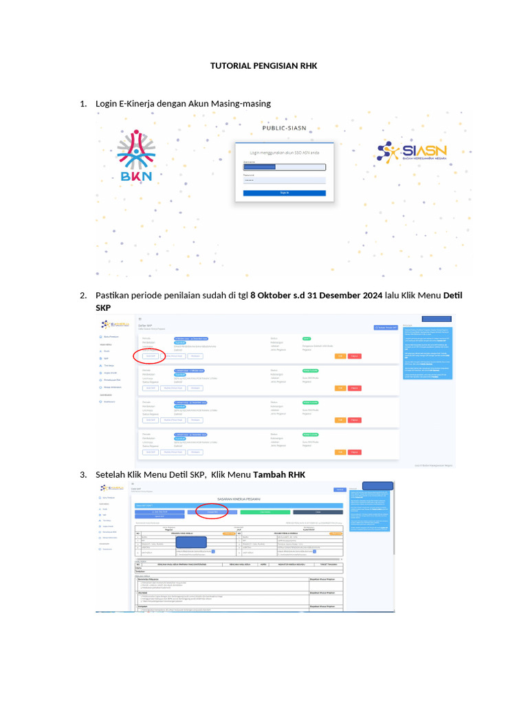 Tutorial Pengisian RHK | PDF