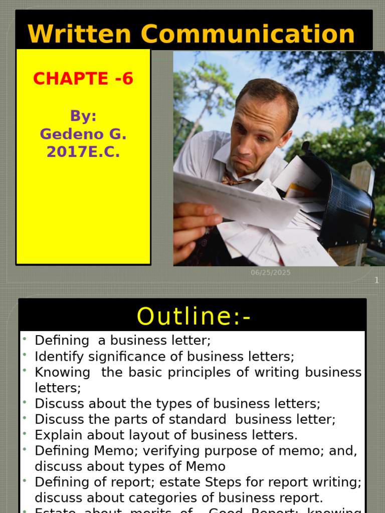 CHAPTER - 6 Written Communication | PDF