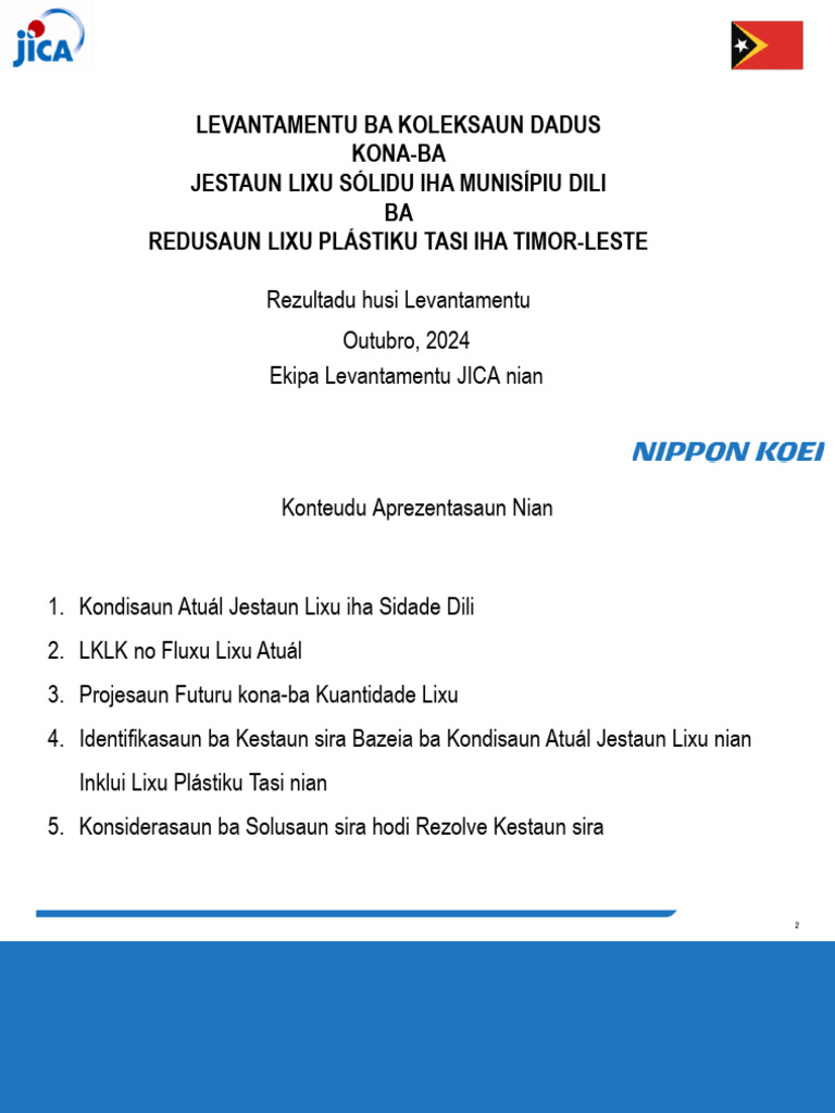 Dili SWM Survey Presentation Material Tetun 5 | PDF