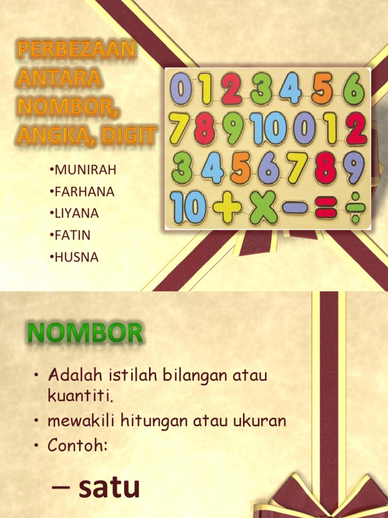 Perbezaan Antara Nombor, Angka, Digit | PDF