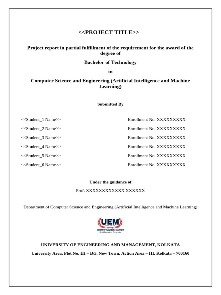 Uemk - Ai&ml - Project Report Format Final | PDF