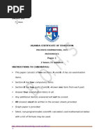 4561 Mathematics UNEB Sample Paper New Curriculum 2024 Plus Scoring ...