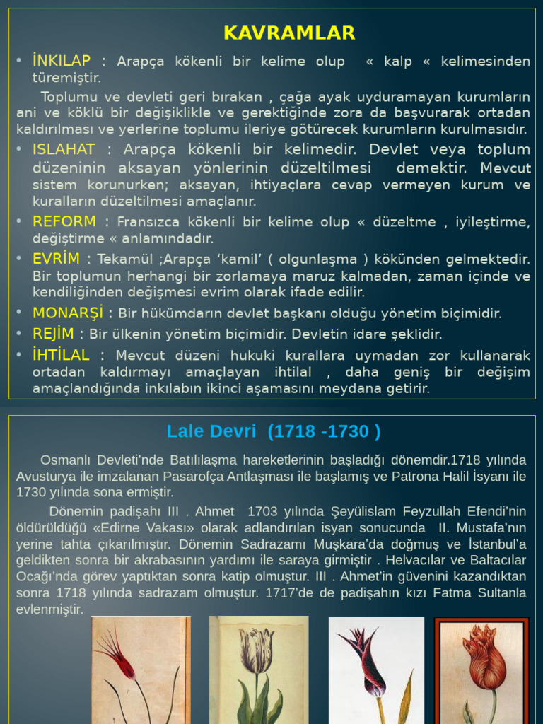 Osmanlı Modernleşmesi Lale Devri, 3. Selim Dönemleri | PDF