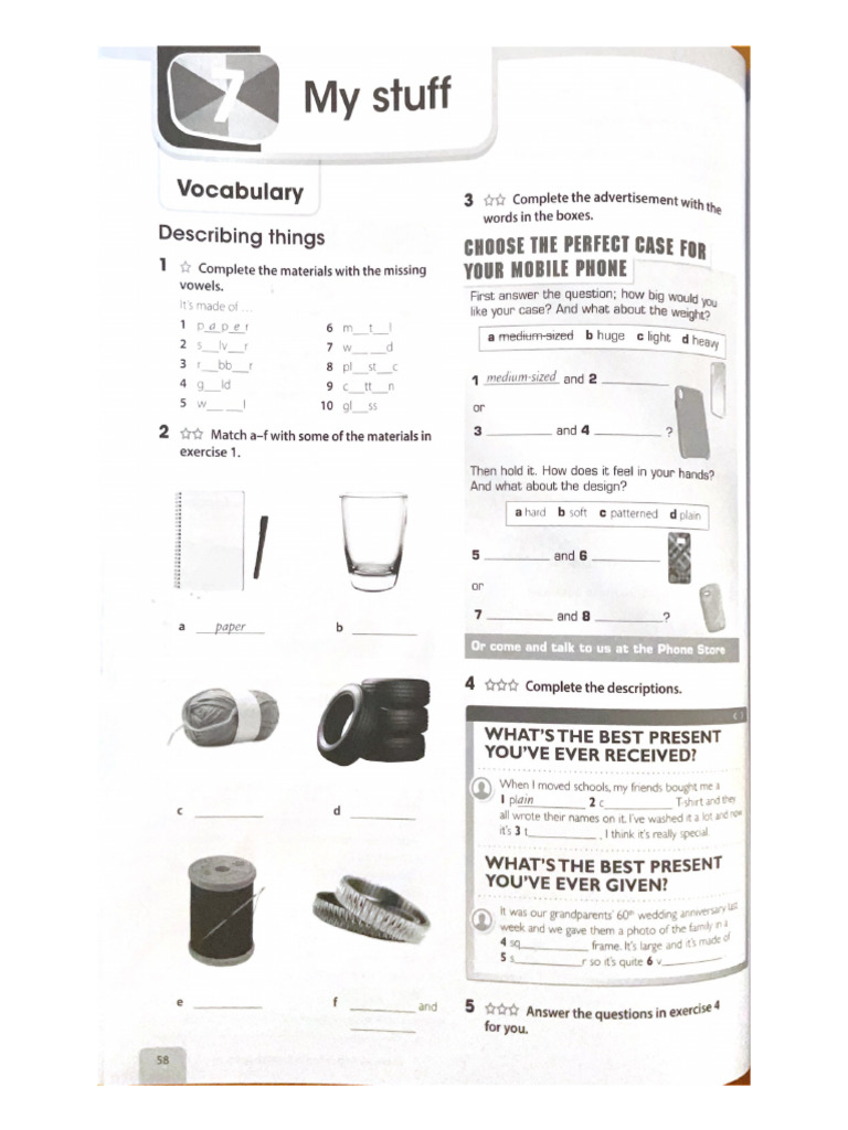 Workbook Unit 7 | PDF
