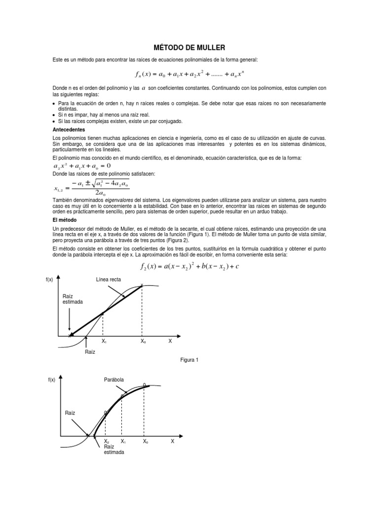 Método de Muller | PDF | Valores propios y vectores propios | Ecuaciones