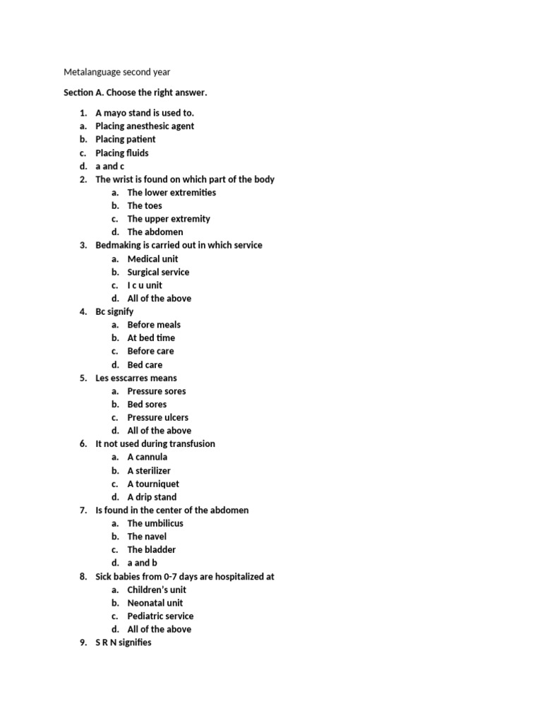 Metalanguage Second Year-1 | PDF | Medical Specialties | Medicine