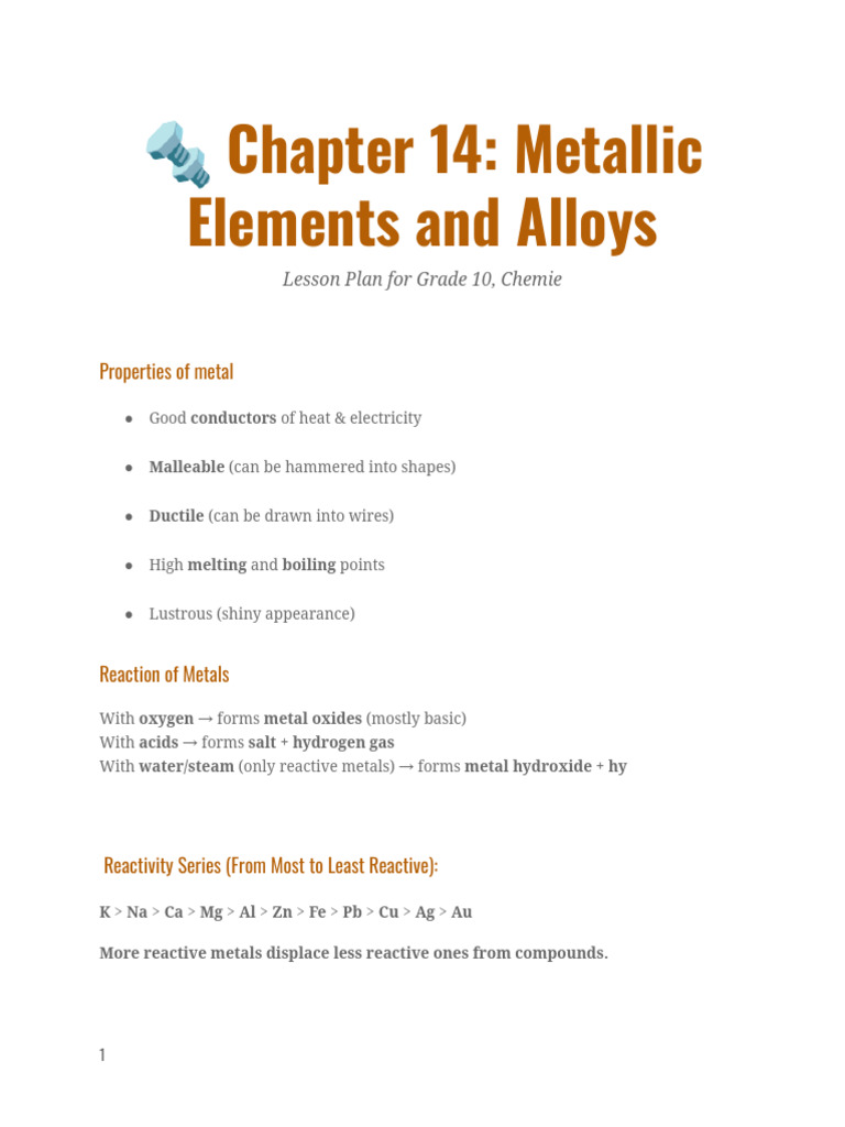 Chapter 14 Metallic Elements and Alloys | PDF
