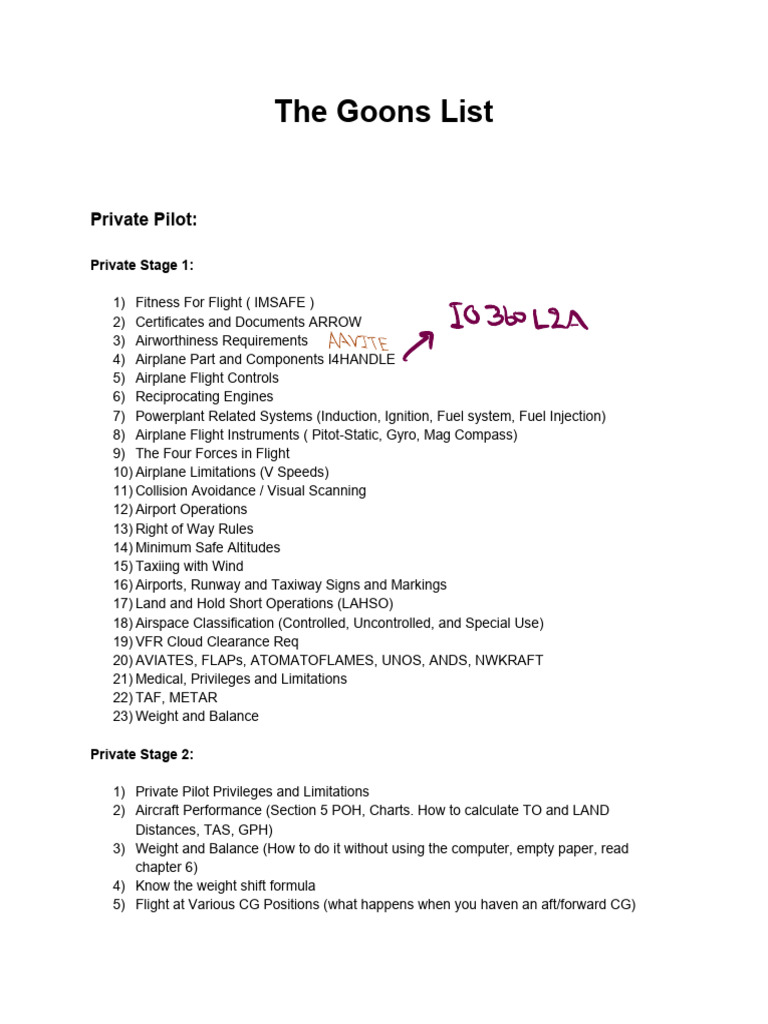 PEA Check Ride Lists .PDF-1 (1) 2 | PDF | Instrument Flight Rules ...
