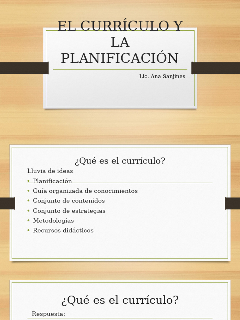 El Currículo y La Planificación | PDF | Plan de estudios | Evaluación