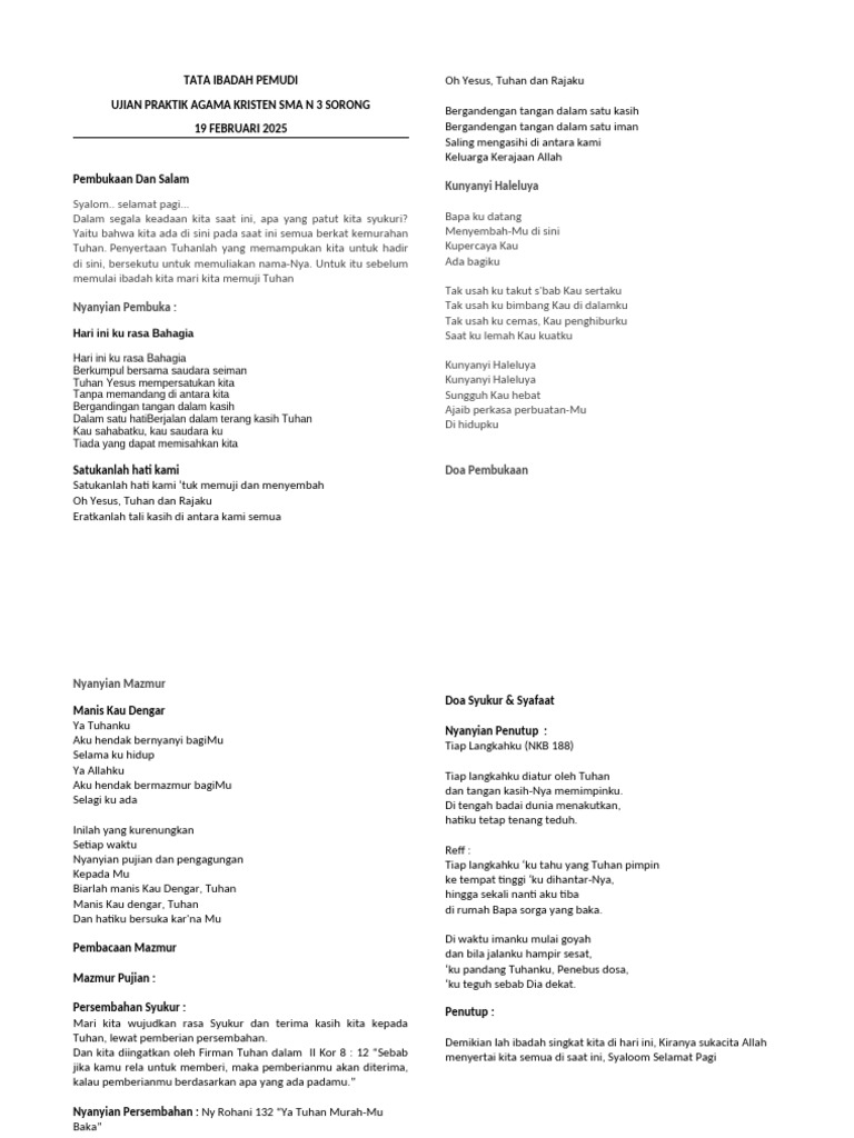 Tata Ibadah Ujian Praktek | PDF