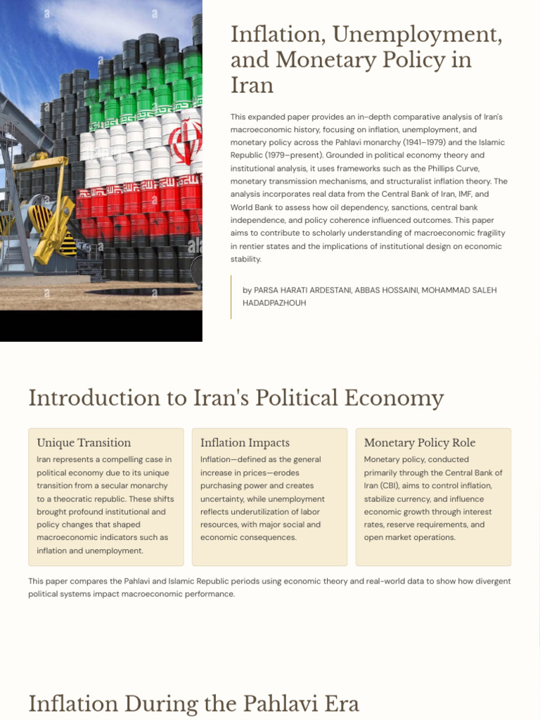 Iran's Inflation and Unemployment Trends | PDF | Inflation | Monetary ...