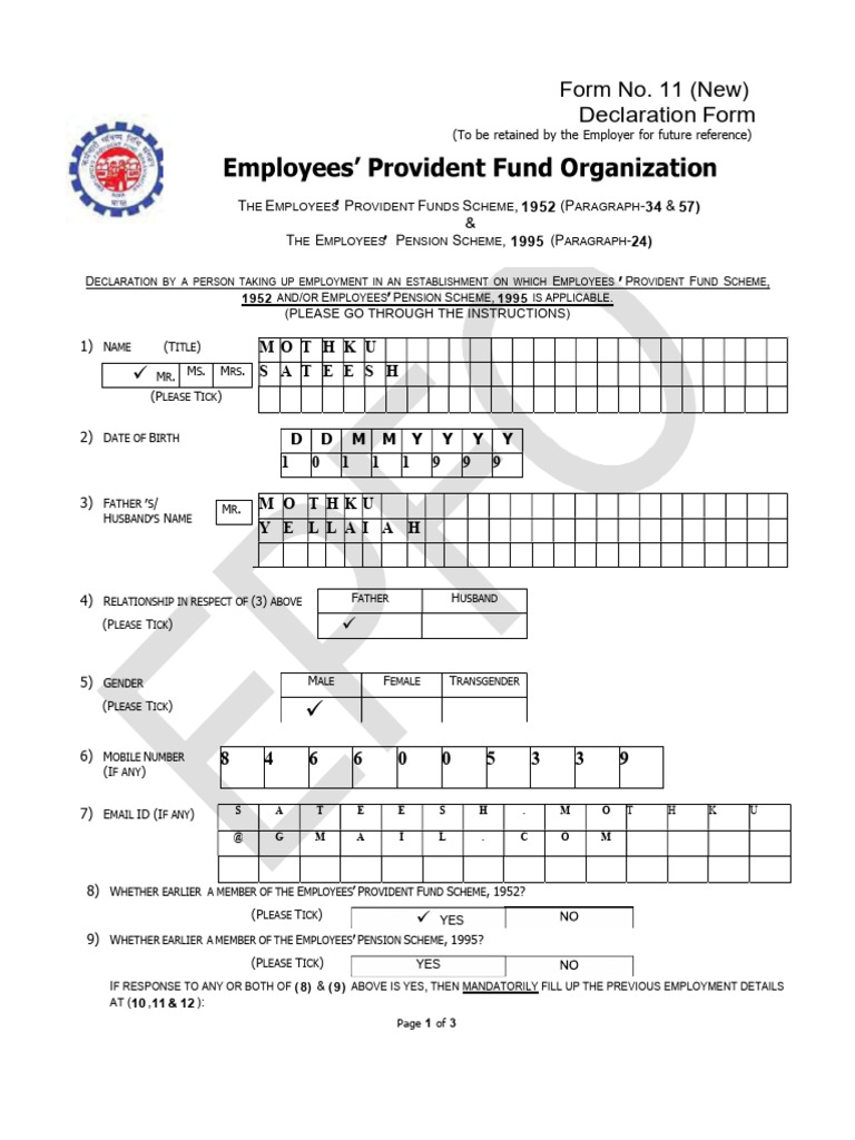 Sateesh Form 11 | PDF