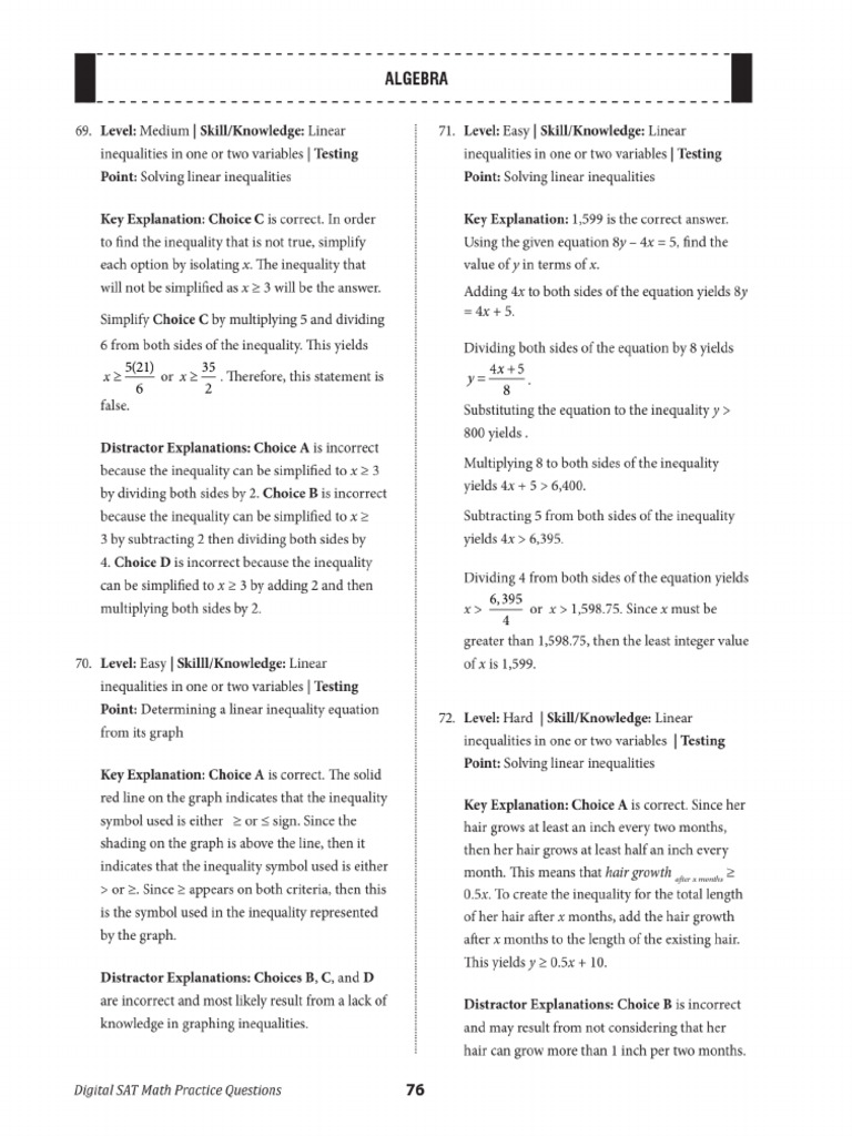 Ineqalities Test.. | PDF