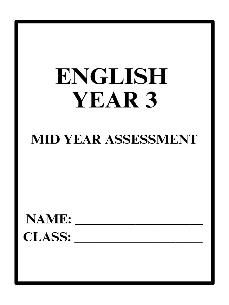 Year 3 English Test | PDF