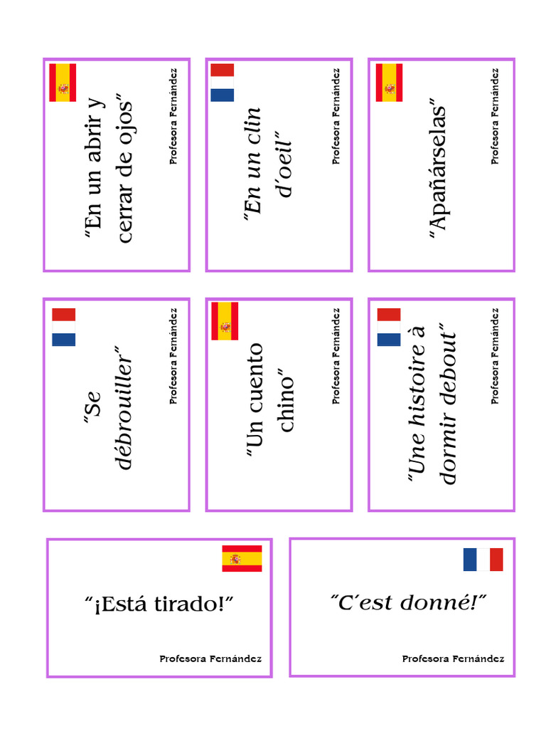 Expresiones Idiomáticas ES-FR | PDF
