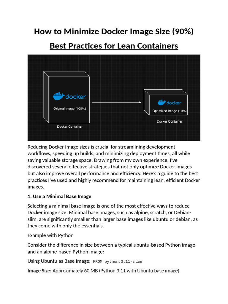 How To Minimize Docker Image Size | PDF | Computer Architecture | Software Engineering