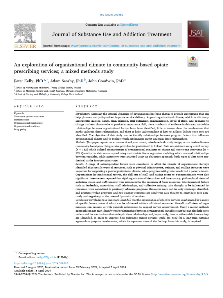 Journal of Substance Use and Addiction Treatment: Peter Kelly, PHD ...