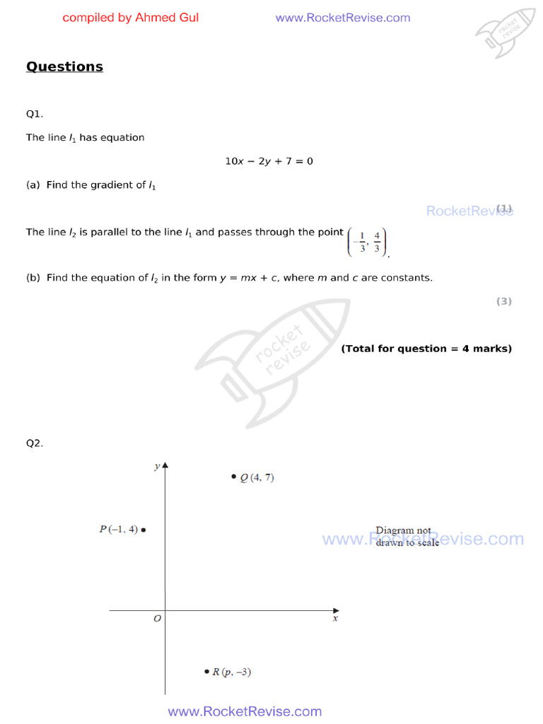 Ial p1 Straight Lines | PDF