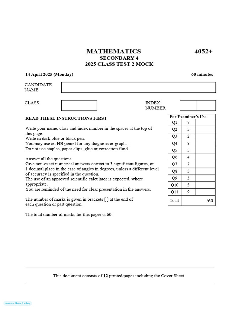 Answers 2025 Emath Ct2 Mock 1 | PDF | Euclidean Geometry | Geometry