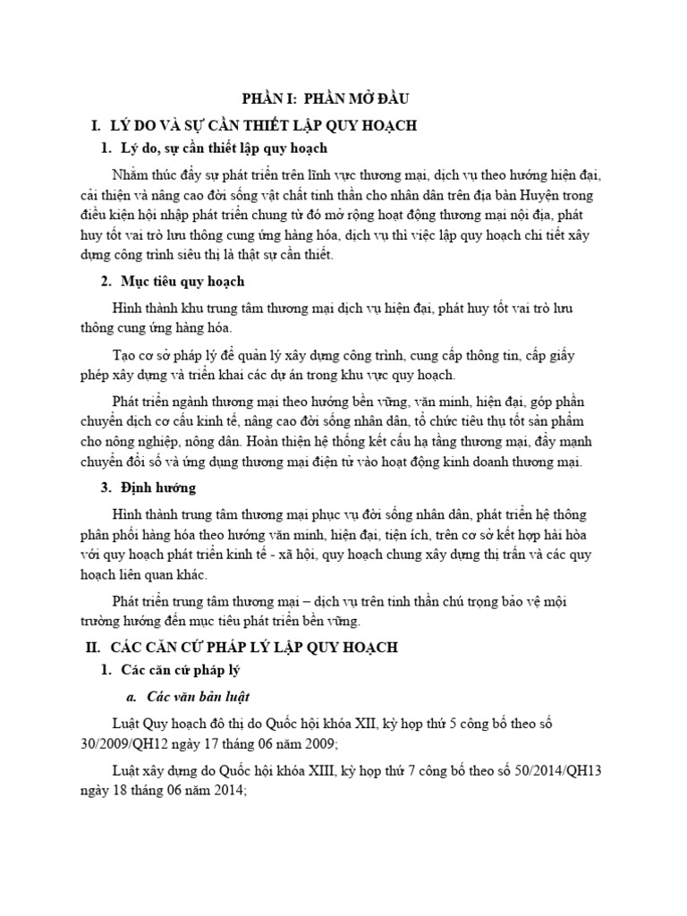 Thuyet Minh Quy Hoach | PDF