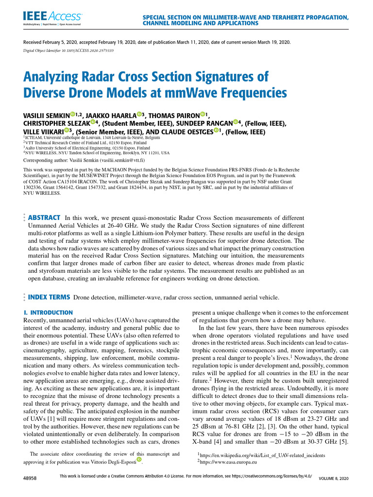 Drone Radar Cross Section Analysis at mmWave | PDF | Radar | Antenna ...