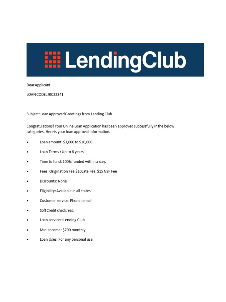 Lending Club Loan Approval Details | PDF | Loans | Payment Protection ...