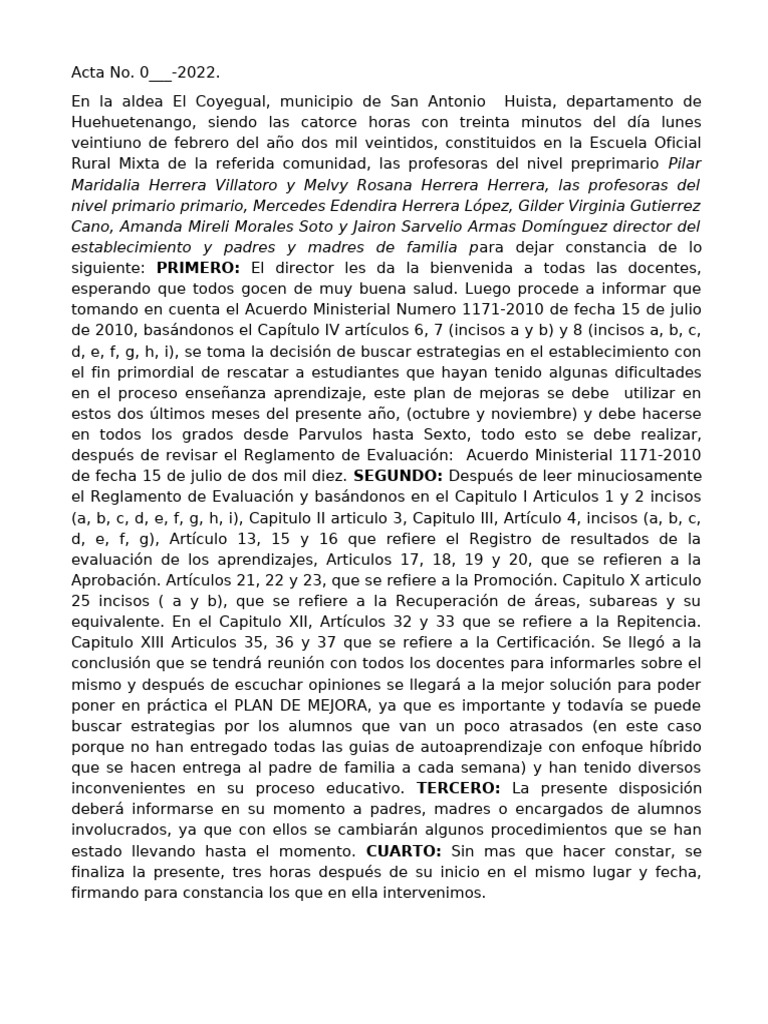 Acta Padre de Familia Semaforo | PDF