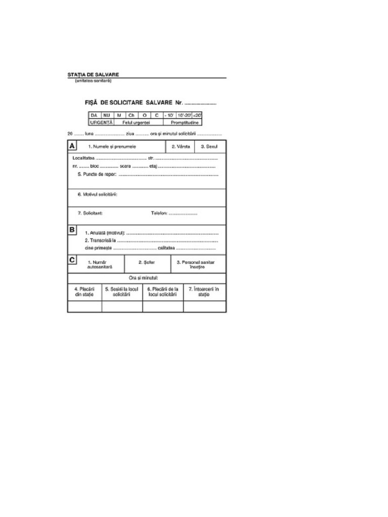 Salvare Fisa Ambulanta | PDF