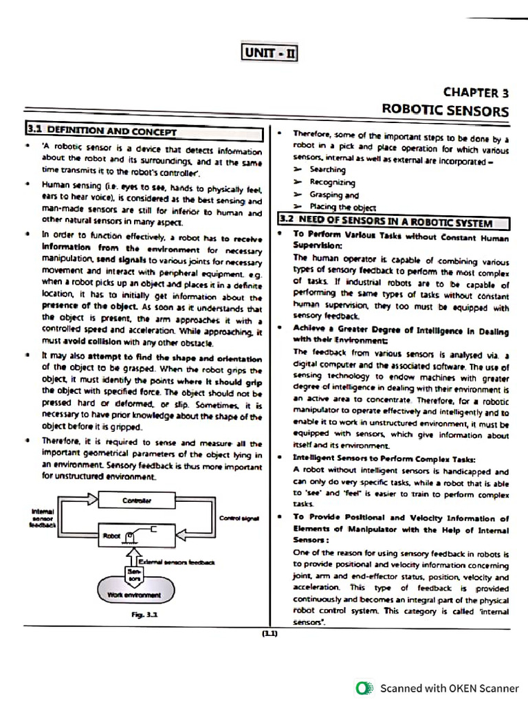 Robotics Module 4 - Sensors and End Effectors | PDF