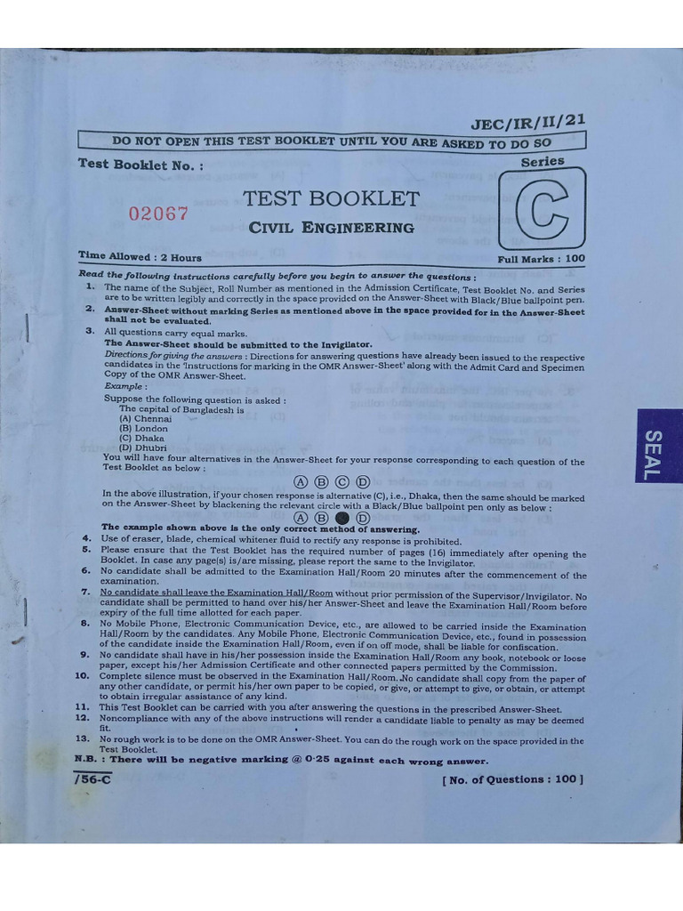 APSC JE Question Paper Collection | PDF
