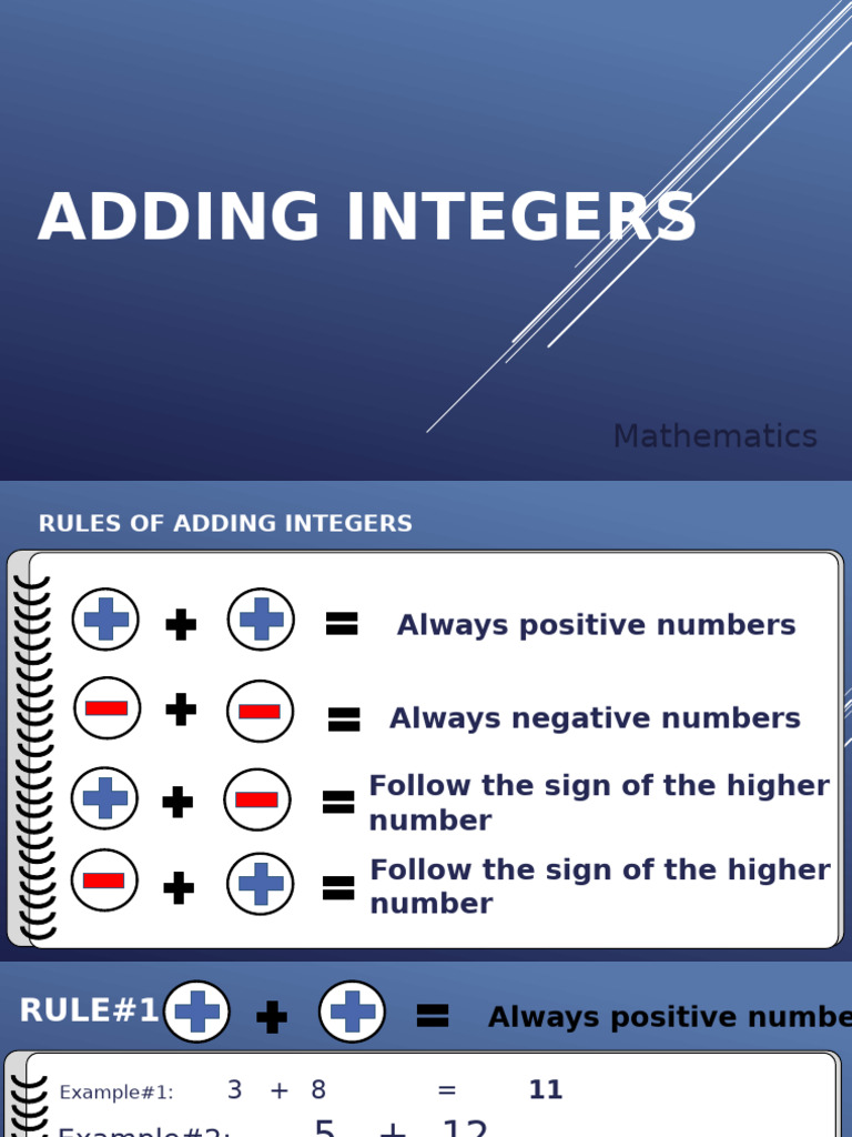 Adding and Subtracting Integers | PDF | Mathematics | Arithmetic