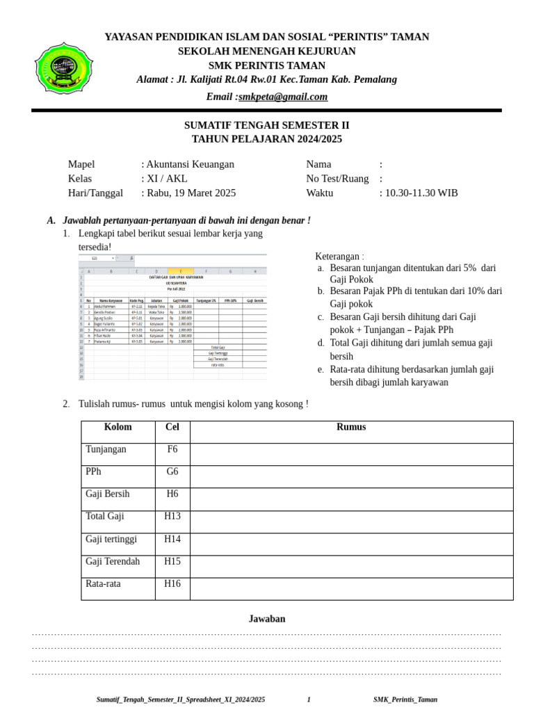 STS Ii Spreadsheet Xi 2024-2025 | PDF