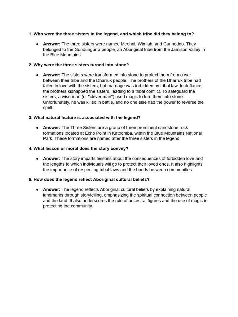 The Legend of The Three Sisters | PDF