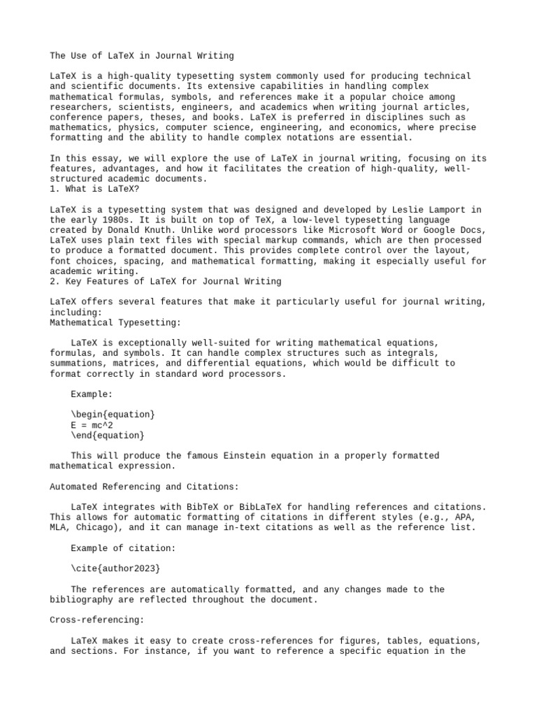 LaTeX for Academic Journal Writing | PDF | Computing | Written ...