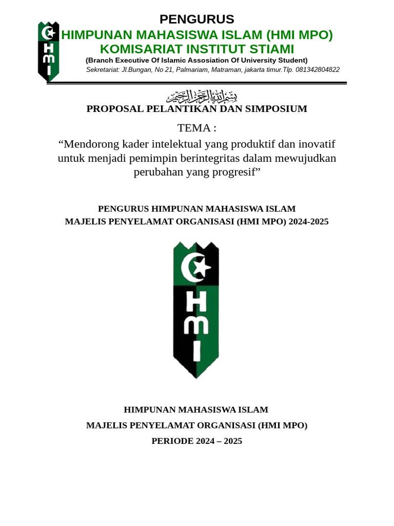 Proposal Diskusi Publik Hmi | PDF