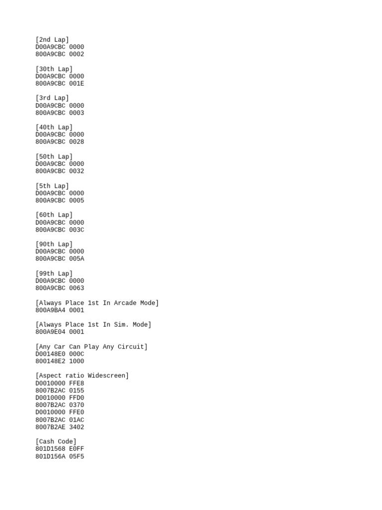 Gran Turismo 2 - Simulation Mode (NTSC-U) .CHT | PDF | Fédération Internationale De L'automobile ...